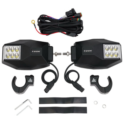 Tusk UTV LED Sideview Mirrors - 1.75"-1.875" with Integrated Lights ...